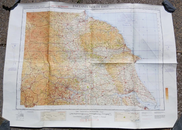 ORIGINAL WW2 BRITISH Army RAF Ordinace Survey Map - England And Wales ...