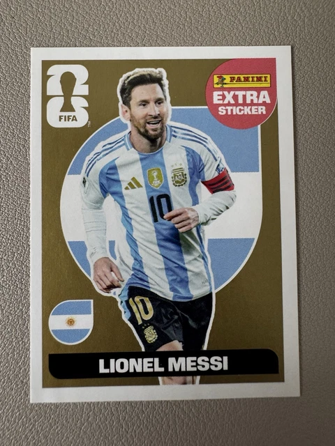 PANINI FIFA WORLD Cup 2026 Gold Lionel Messi Extra Sticker Argentina £ ...
