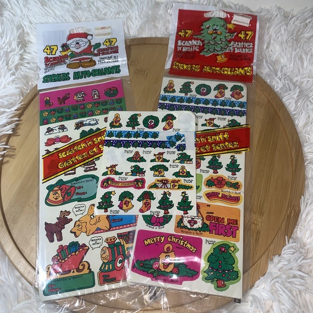 VINTAGE 1980S CHRISTMAS Scratch And Sniff Stickers $60.00 - PicClick CA