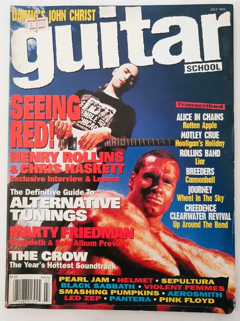 GUITAR SCHOOL MAGAZINE July 1994 Rollins Alice In Chains Motley Crue ...