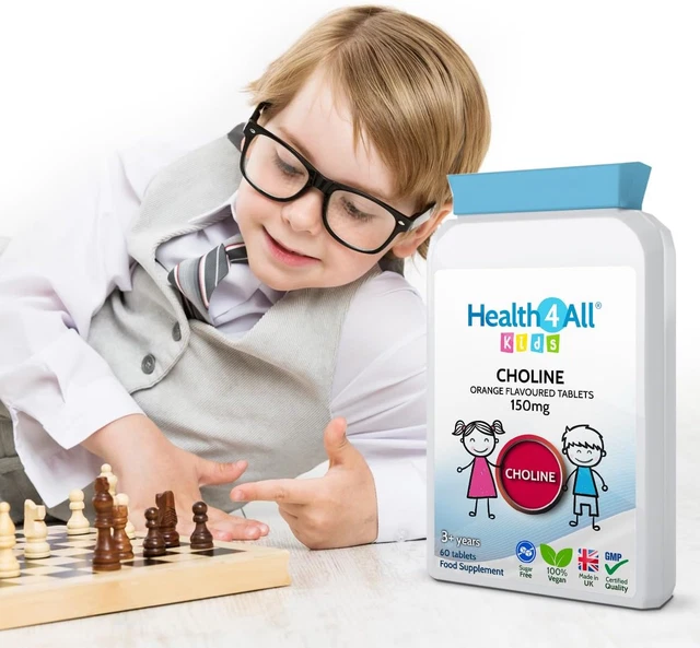 HEALTH4ALL KIDS CHOLINE 150Mg 60 Chewable Tablets for Children 3 ...