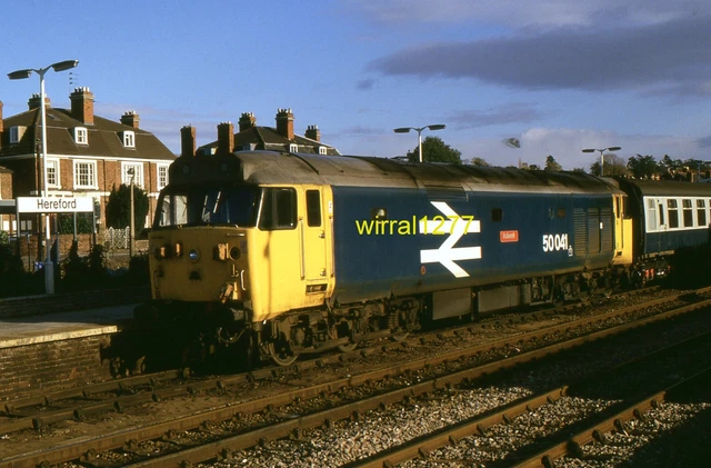ORIGINAL RAILWAY SLIDE Class 50 50041 at Hereford 10.11.85 £4.50 ...