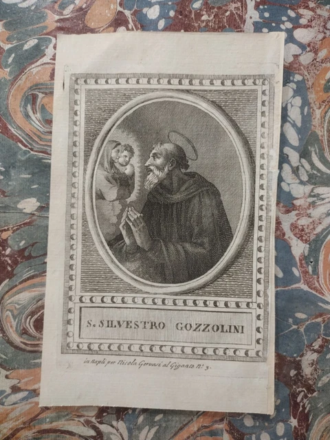 SAN SYLVESTER GOZZOLINI Orden Silvestrini Aguafuerte Original Imprimir ...