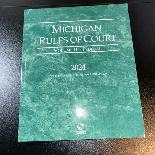 MICHIGAN RULES OF Court Volume II Federal 2024 Unused $65.00 - PicClick