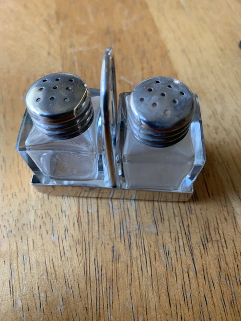 SILVER & GLASS Cruet Set. 835 Silver Binder Wilhelm £21.48 - PicClick UK