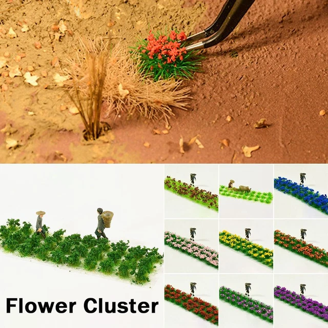 STATIC SCENERY FLOWER Cluster Artificial Grass Tufts DIY Static Scenery ...