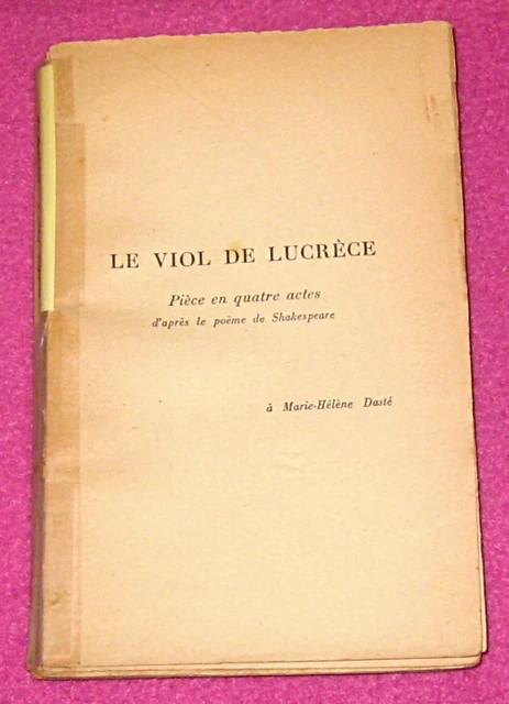 LE VIOL DE Lucrèce. André Obey. 1948. EUR 15,00 - PicClick FR