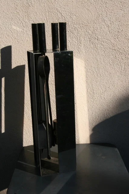 SERVITEUR DE CHEMINÉE design années 70 avec accessoires. EUR 200,00 ...