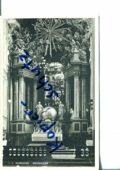 AK STEIERMARK MARIAZELL Basilika Hochaltar von Erlach Weltkugel hoch sw 1954 EUR 1,00 - PicClick DE