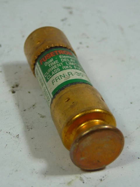 BUSSMANN FRN-R-30 FUSETRON Dual Element Time Delay Fuse 30A 250V USED ...