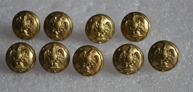 WW2 BRITISH ROYAL IRISH FUSILIERS OFFICERS GILT BRASS TUNIC BUTTONS x 9 ...
