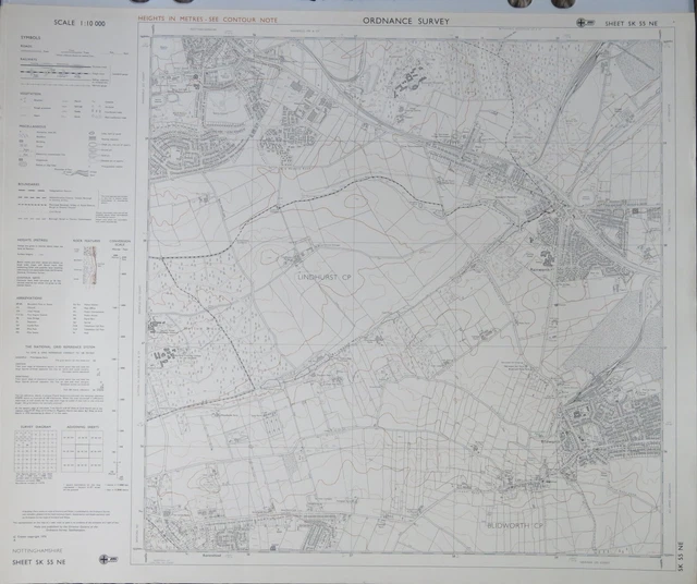 ORIGINAL OS MAP; 1:10,000; Sheet SK 56 SW; 1977; Mansfield ...