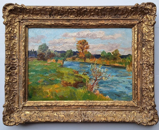 HANS BEST 1874-1942 seltene Landschaft + rückseitig Widmung + Studie ...