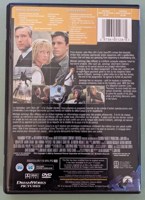 PAYCHECK (DVD, 2004, Canadian, Full Screen, Special Collector's Edition ...