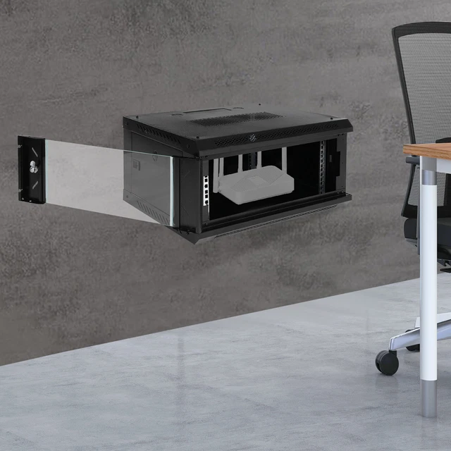 4U WALL MOUNT IT Network Server Rack Cabinet Enclosure Rack Locking Box ...