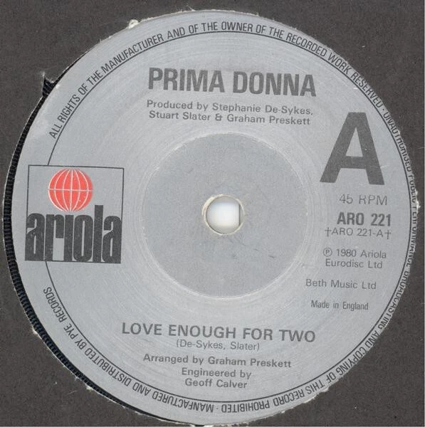 PRIMA DONNA - Love Enough For Two (7", Single) EUR 11,76 - PicClick FR