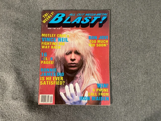 BLAST MAGAZINE APRIL 1987 Metallica Iron Maiden Megadeath Dio Bon Jovi ...