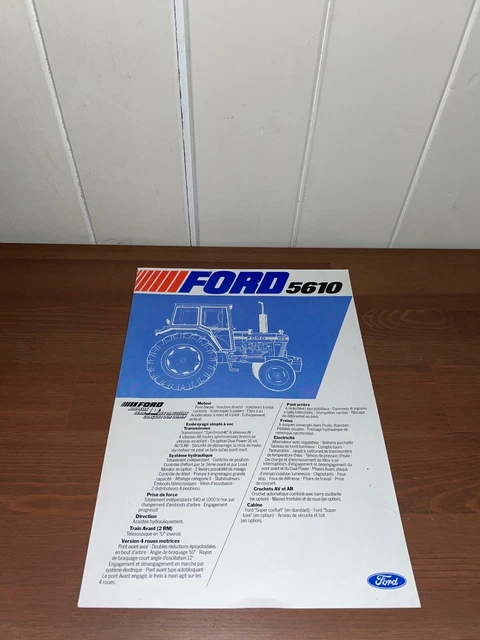 BROCHURE PROSPEKT PROSPECTUS TRACTEUR FORD 5610 tractor-traktor-massey ferguson EUR 6,99 ...