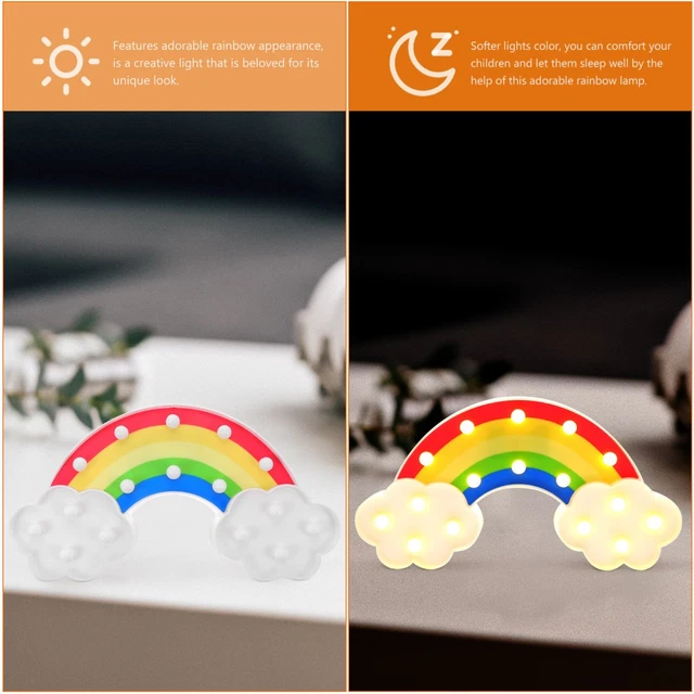 LED DESK LIGHT Bedroom Table Light Rainbow Lamp Decorative Atmosphere ...