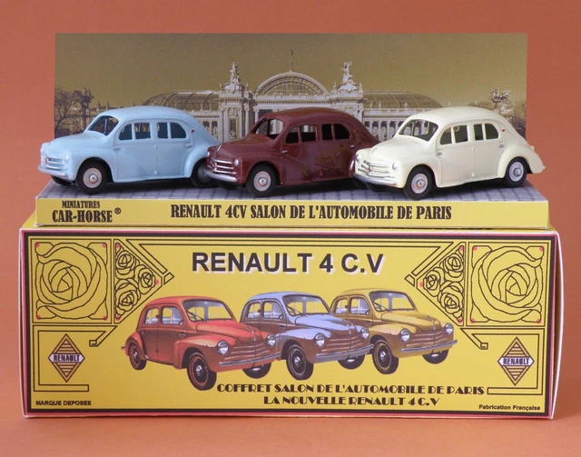 SUPERBE CAR-HORSE RENAULT 4cv 4 cv Salon de auto Paris style Dinky Cij ...