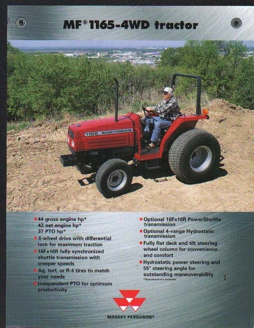 MASSEY FERGUSON MF 1165-4WD Tractor Brochure Leaflet £6.00 - PicClick UK