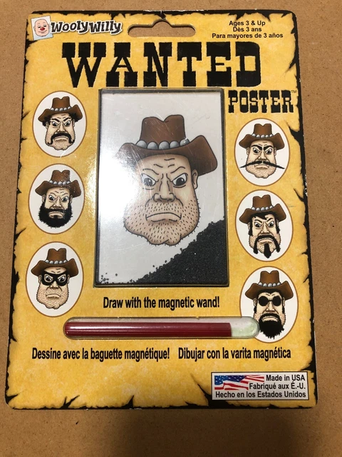 THE ORIGINAL WOOLY Willy Western Wanted Poster Many Faces Magnetic ...