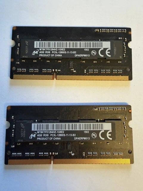 MICRON MT8KTF51264HZ-1G6E2 8GB 2 x 4Gb 1RX8 PC3 12800S Memory Ram £24.95 - PicClick UK