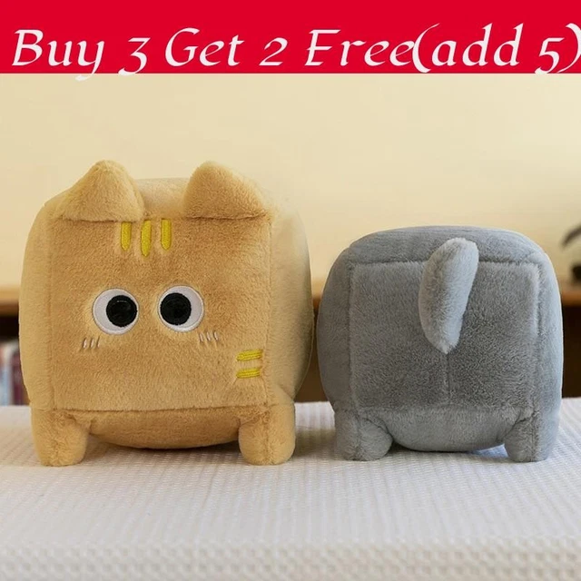 PLUSH SQUARE CAT Toy With Pp Cotton Filling For Kids And Collectors £5. ...