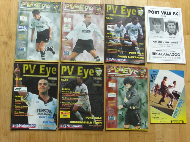 PORT VALE FOOTBALL club programmes - Collection of 8 home matches PVFC ...