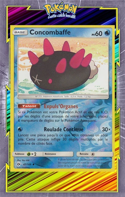 🌈CONCOMBAFFE REVERSE-SL1:SOLEIL ET Lune- 47/149 - Carte Pokemon Neuve ...