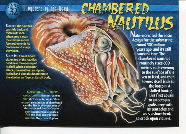 WEIRD N’ WILD Creatures Monsters of the Deep Card 32 # Chambered ...