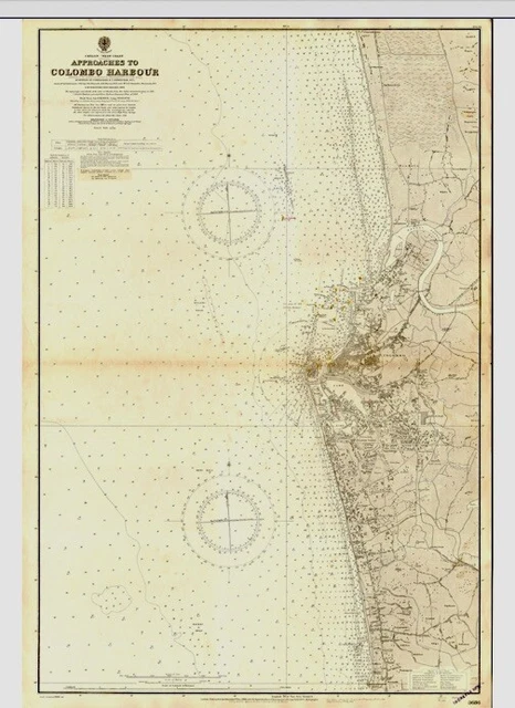 VINTAGE ADMIRALTY CHART. No. 3686. COLOMBO HARBOUR, CEYLON. 1923 ...