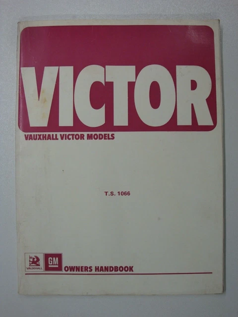 VAUXHALL VICTOR MODELS 1971, Owner's Handbook (Maintenance, Lubrication ...