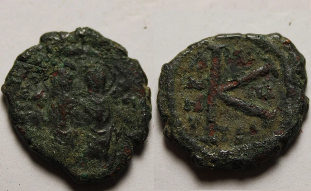 RARE GENUINE ANCIENT Byzantine Coin JUSTIN II & Sophia 565 AD 1/2 ...