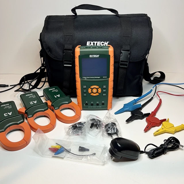 ANALIZADOR/REGISTRADOR DE POTENCIA EXTECH 382100: CAT III 600V, 1.200 A ...