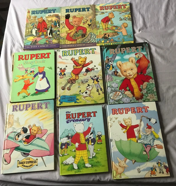 RUPERT THE BEAR Daily Express Annuals x9 Bundle/Job Lot - Story Book ...
