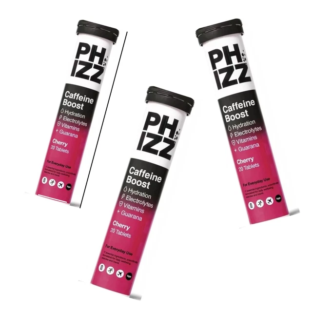 3 X TUBES Phizz Daily Energy Vitamins Supplement. 20 Cherry Tablets per ...