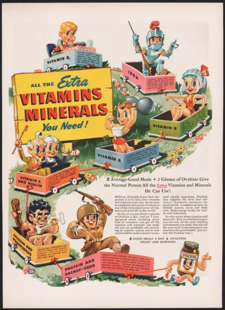 VINTAGE MAGAZINE AD OVALTINE from 1944 picturing the cartoon Ovaltine ... VINTAGE MAGAZINE AD OVALTINE from 1944 picturing the cartoon Ovaltine ...