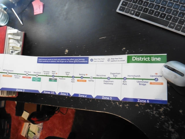 2017 ORIGINAL LONDON Underground Tube Carriage Train Map District Line ...