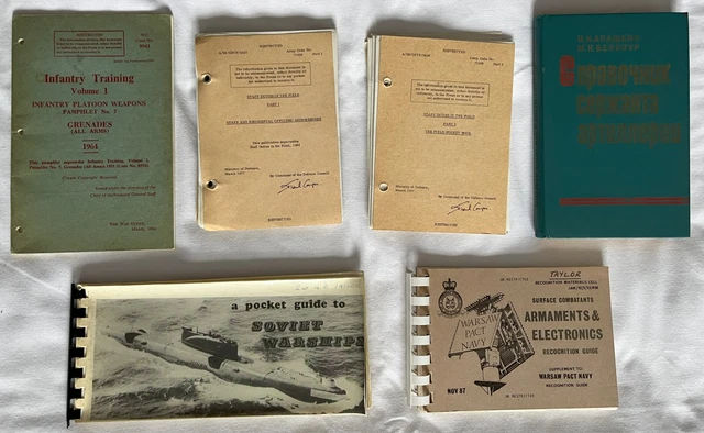 BRITISH ARMY INTELLIGENCE Manual x 3, Staff Officers Book x 2 ...