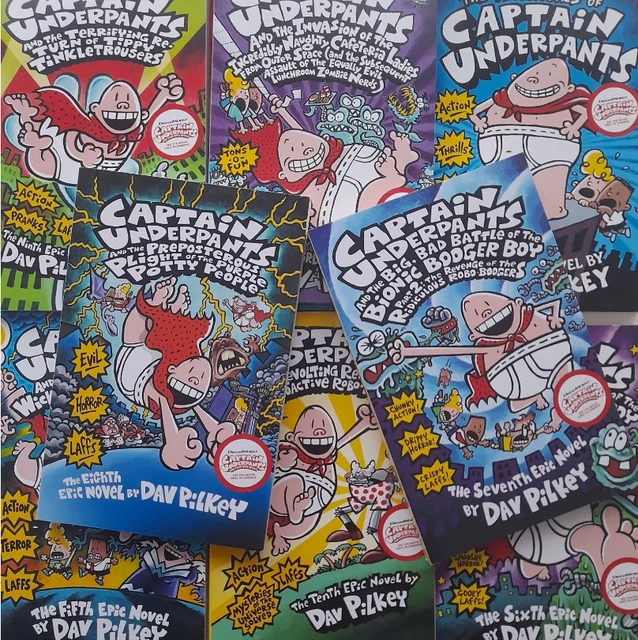 DAV PILKEY - The Adventures of Captain Underpants - Lot de 9 livres EUR 24,71 - PicClick FR