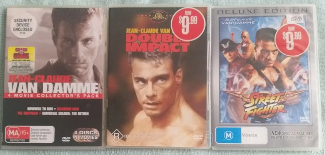 JEAN CLAUDE VAN Damme DVD Lot Double Impact + Street Fighter + 4 Movie Pack $8.00 - PicClick AU
