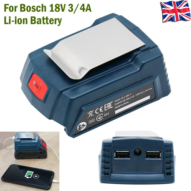 BATTERY USB POWER Charger Adapter For Bosch 18V 3/4A Li-ion Converter ...