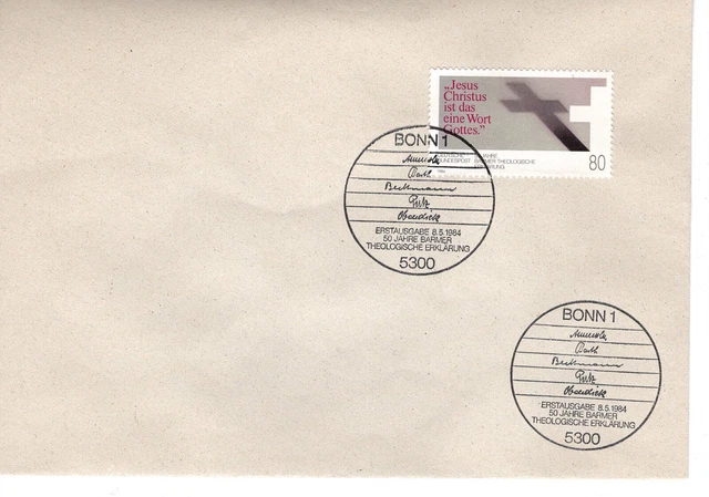 FDC BUND MI. 1214 50 Jahre Barmer Theologische Erklärung 1984 EUR 2,80 ...
