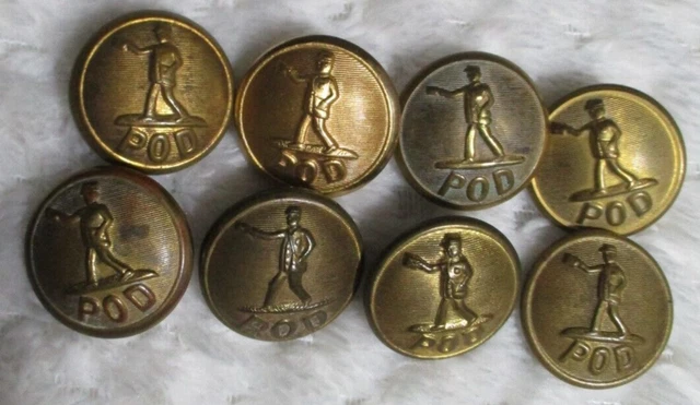 8 LARGE, 12 SMALL Vintage POD Post Office METAL Uniform Buttons $13.56 ...