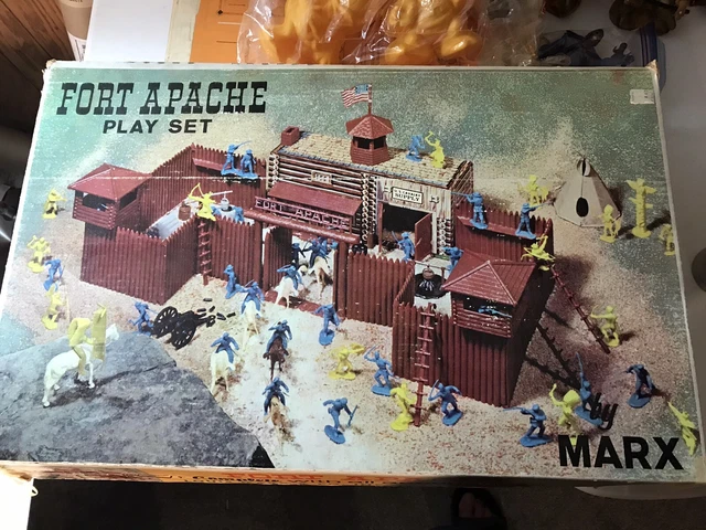 VINTAGE FORT APACHE Playset By Marx near complete with box. 1960's £119 ...