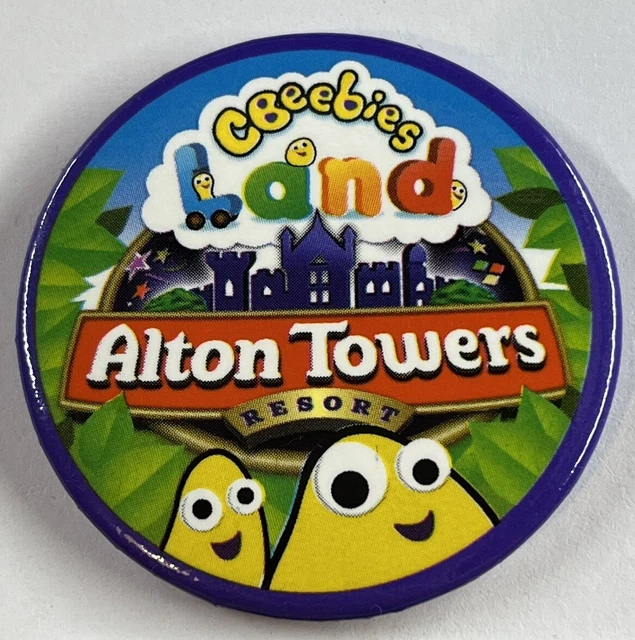 ALTON TOWERS RESORT Theme Park Collectible Safety Pin Badge CBeebies ...