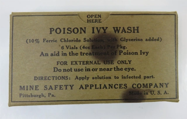 VINTAGE MINE SAFETY Appliances Co. Poison Ivy Wash Kit (Inv38963) $7.95 ...