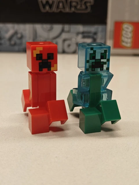 NEW LEGO MINECRAFT Charged Creeper + Exploding Creeper Minifigure Set ...