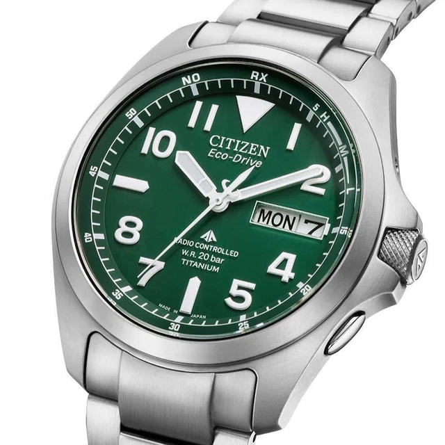 CITIZEN PROMASTER LAND PMD56-2951 Titanium Eco-Drive Solar Watch Green ...